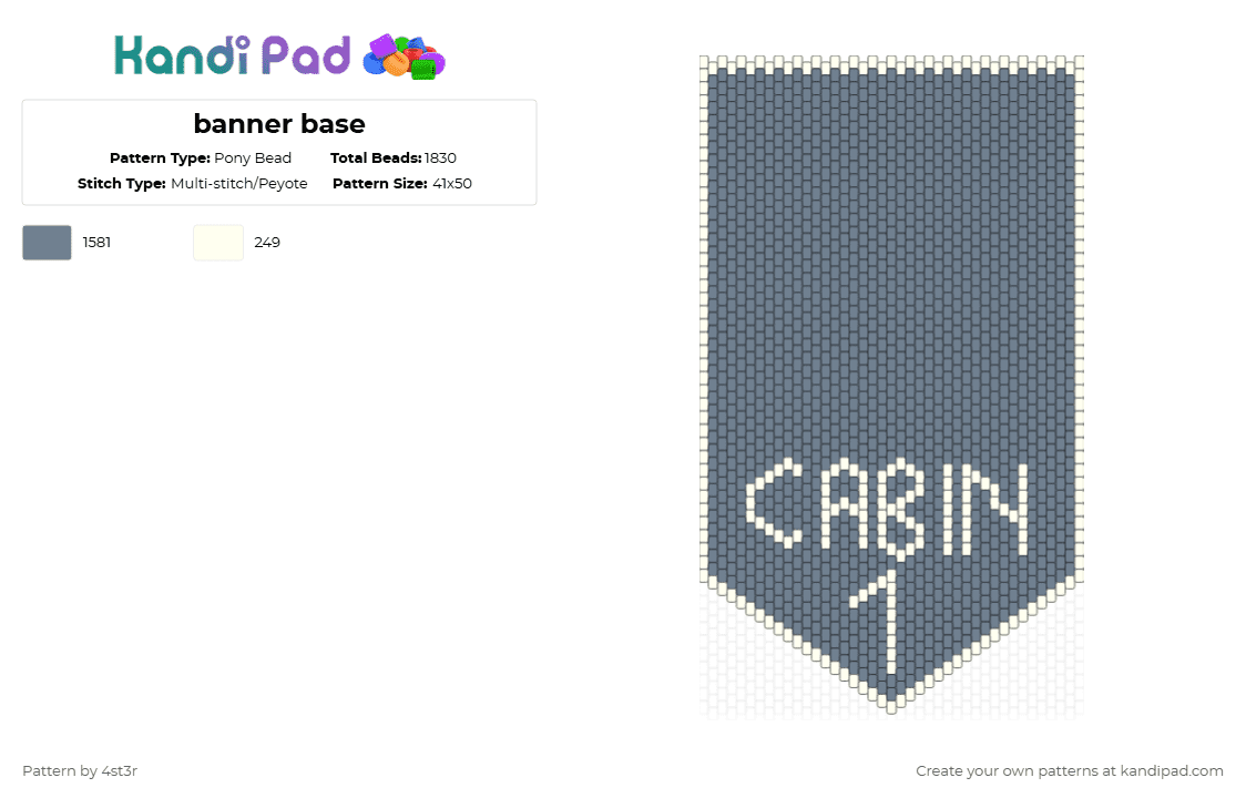 Banner base Pony Bead Pattern - Kandi Pad | Kandi Patterns, Fuse Bead ...