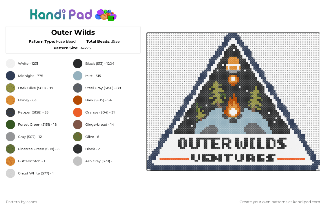 Outer Wilds Fuse Bead Pattern - Kandi Pad | Kandi Patterns, Fuse Bead ...
