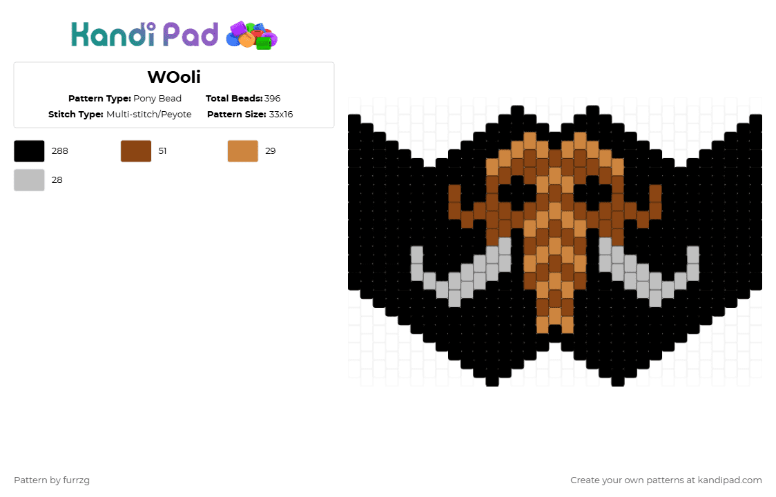 WOoli Pony Bead Pattern - Kandi Pad | Kandi Patterns, Fuse Bead ...
