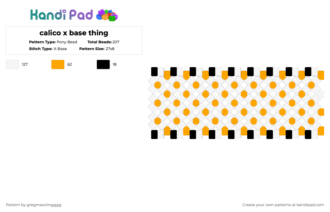 Calico x base thing Pony Bead Pattern - Kandi Pad | Kandi Patterns ...