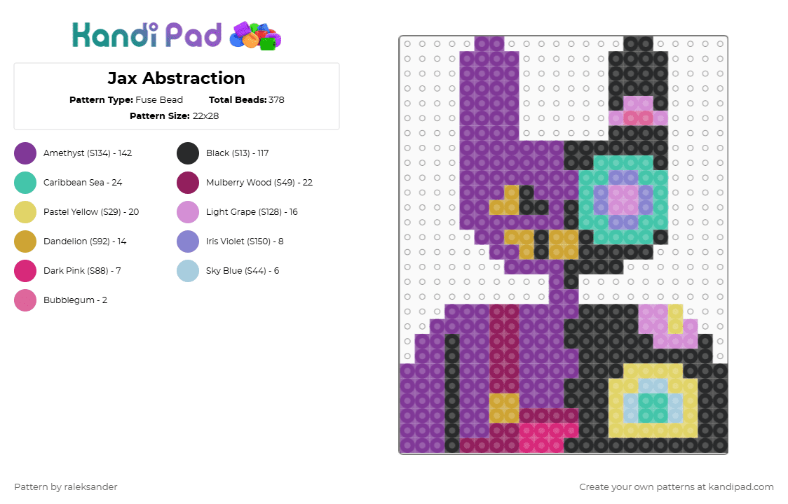 Jax Abstraction Fuse Bead Pattern - Kandi Pad | Kandi Patterns, Fuse ...