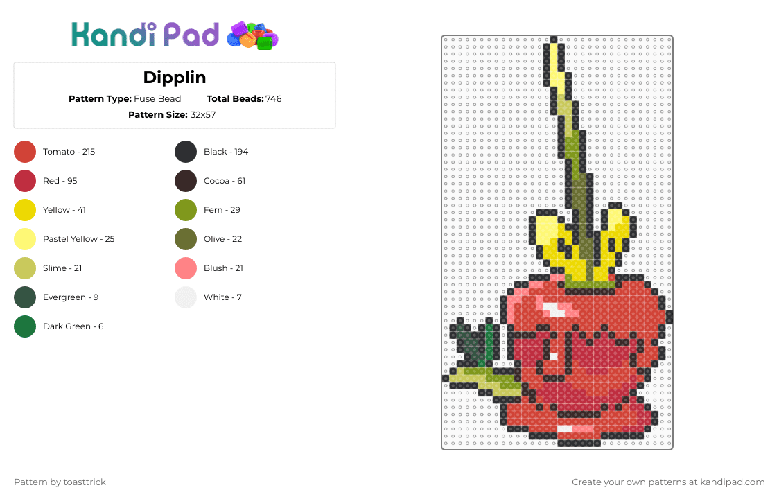 Dipplin Fuse Bead Pattern - Kandi Pad | Kandi Patterns, Fuse Bead ...
