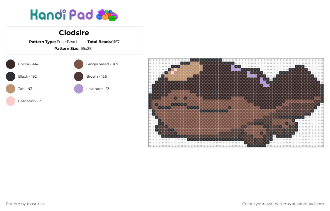 Clodsire Fuse Bead Pattern - Kandi Pad | Kandi Patterns, Fuse Bead ...