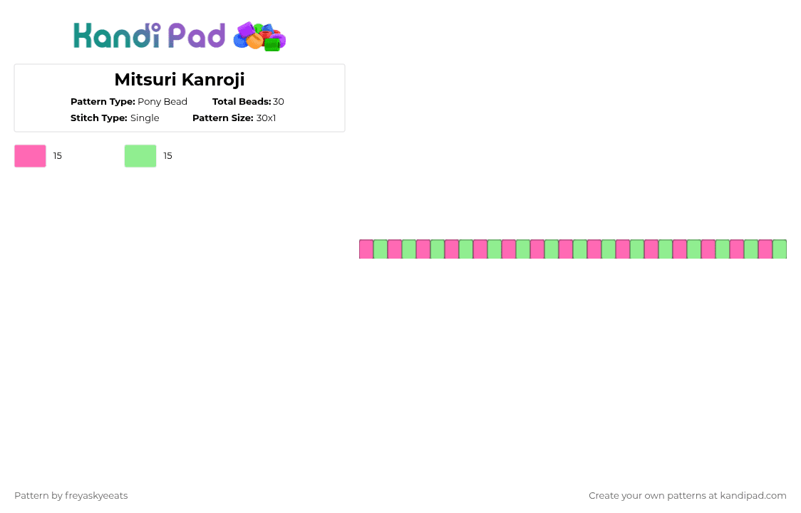 Mitsuri Kanroji Pony Bead Pattern - Kandi Pad | Kandi Patterns, Fuse ...