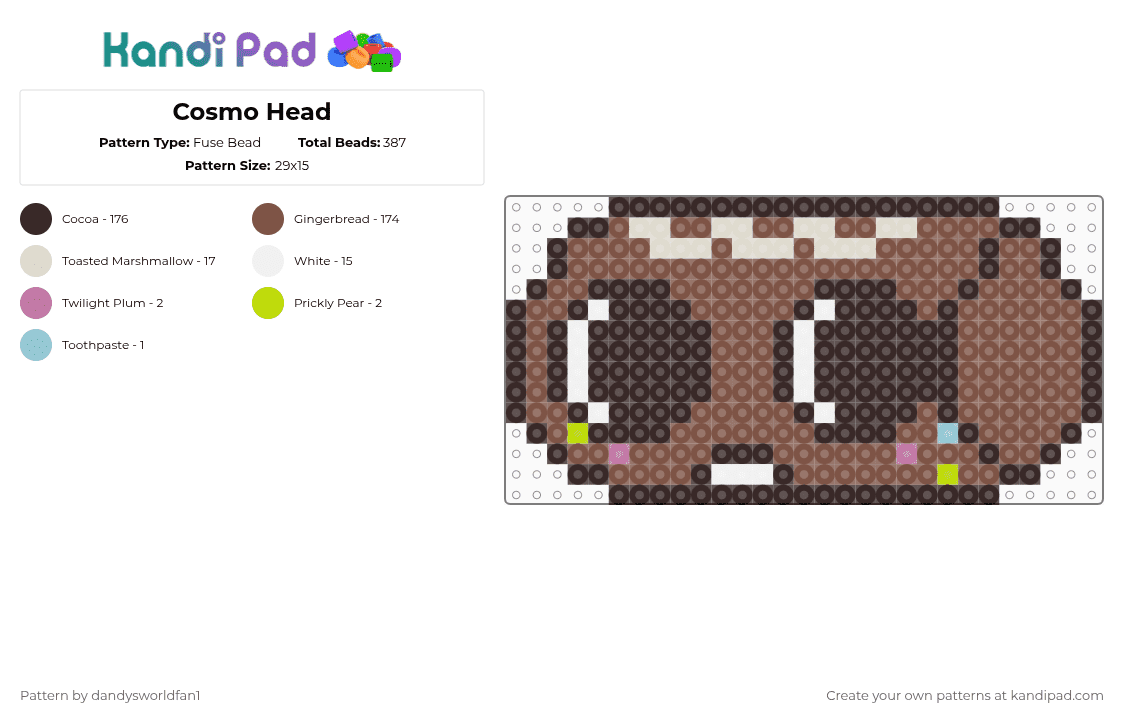 Cosmo Head Fuse Bead Pattern - Kandi Pad | Kandi Patterns, Fuse Bead ...