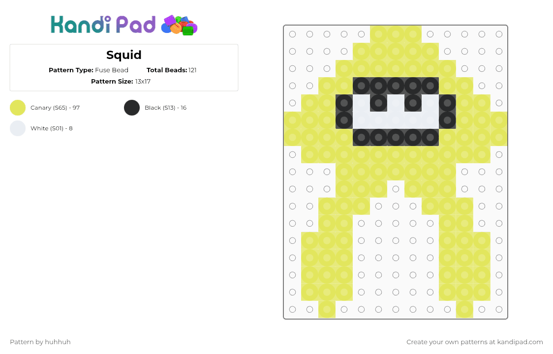 Squid Fuse Bead Pattern - Kandi Pad | Kandi Patterns, Fuse Bead ...