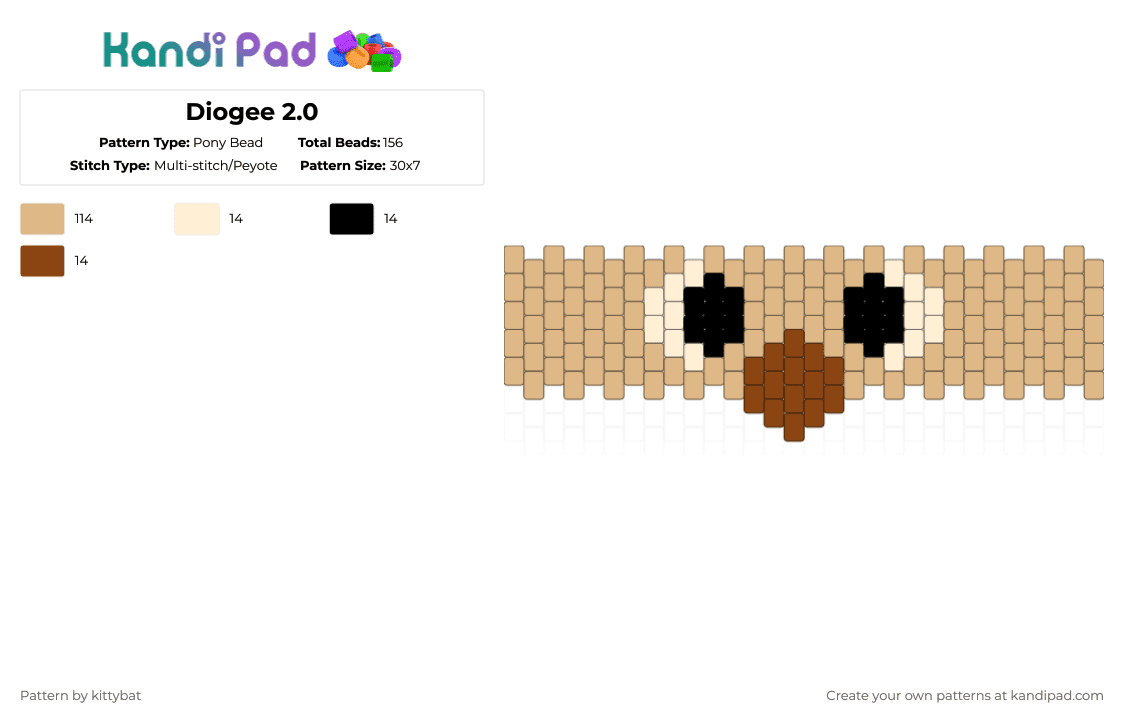 Diogee 2.0 Pony Bead Pattern - Kandi Pad | Kandi Patterns, Fuse Bead ...