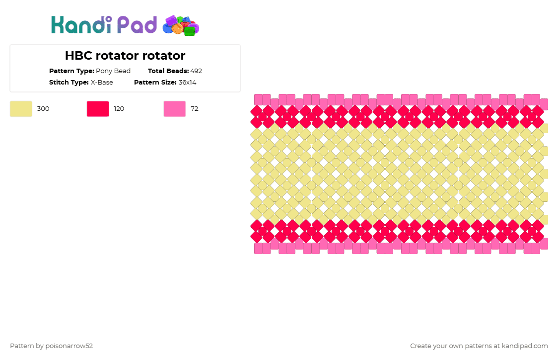 HBC rotator rotator Pony Bead Pattern - Kandi Pad | Kandi Patterns ...