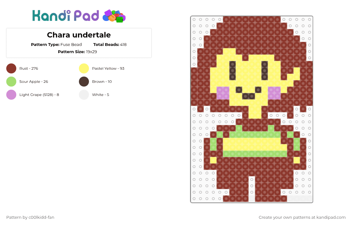 Undertale Au Fuse Bead Patterns - Gallery - Kandi Pad | Kandi Patterns ...