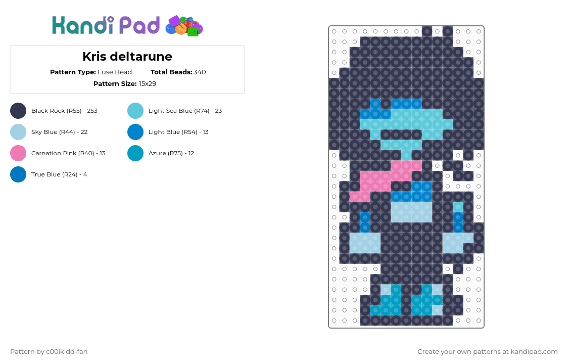 Kris deltarune Fuse Bead Pattern - Kandi Pad | Kandi Patterns, Fuse ...