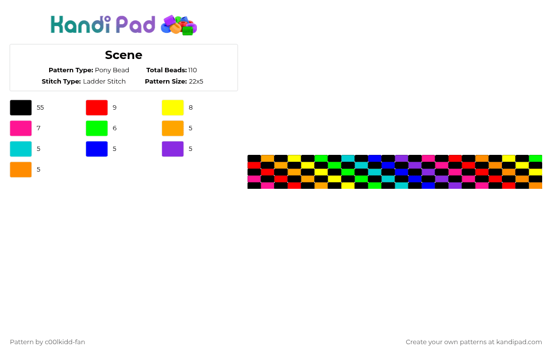 Scene Pony Bead Pattern - Kandi Pad | Kandi Patterns, Fuse Bead ...
