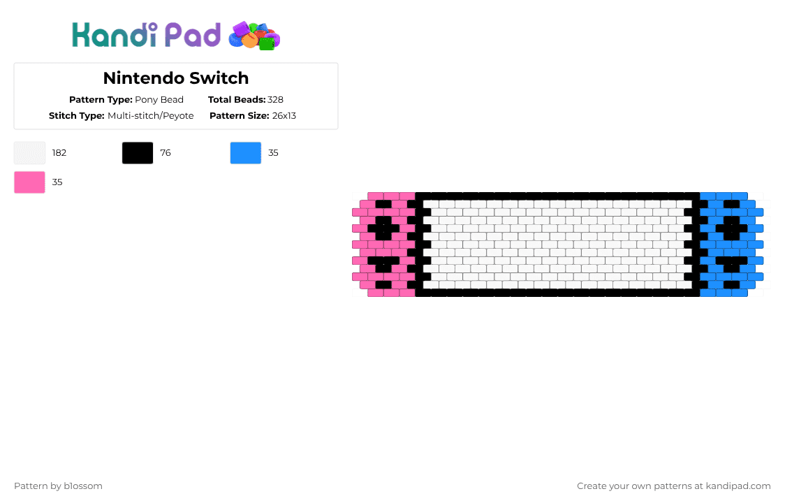 Nintendo Switch Pony Bead Pattern - Kandi Pad | Kandi Patterns, Fuse ...