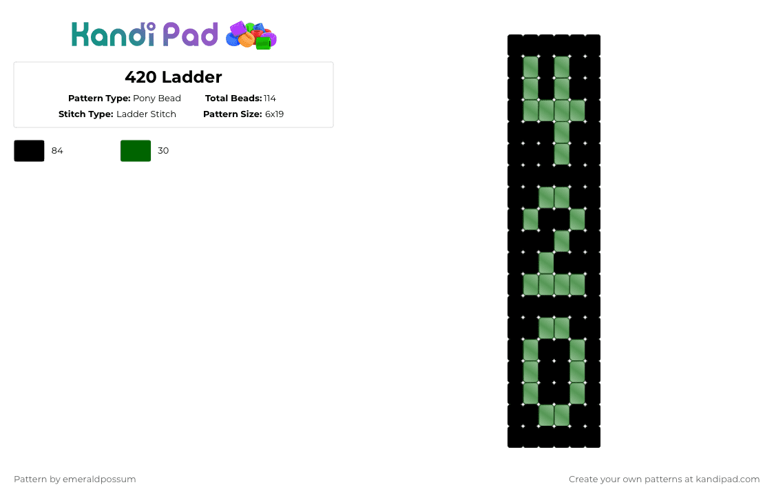 420 Ladder Pony Bead Pattern - Kandi Pad | Kandi Patterns, Fuse Bead ...