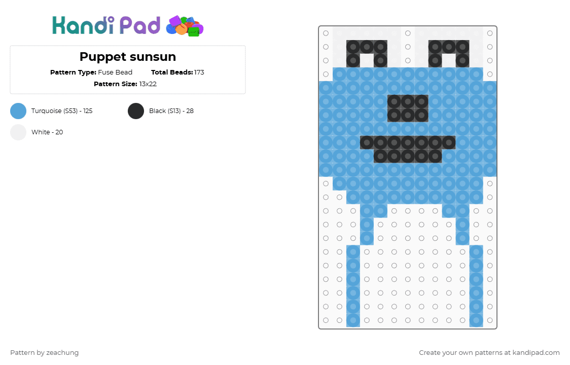Puppet sunsun Fuse Bead Pattern - Kandi Pad | Kandi Patterns, Fuse Bead ...