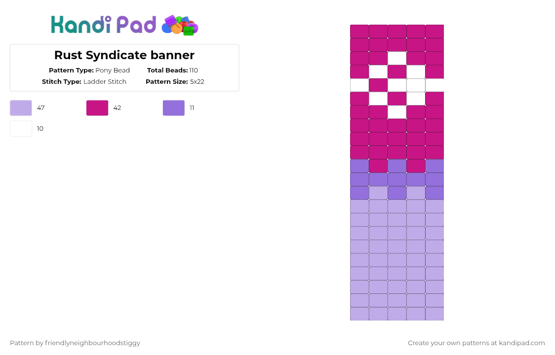 Rust Syndicate banner Pony Bead Pattern - Kandi Pad | Kandi Patterns ...