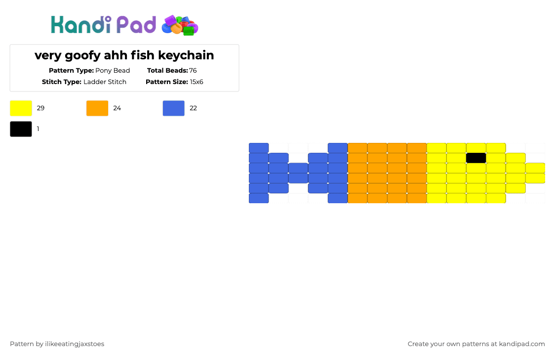 Very goofy ahh fish keychain Pony Bead Pattern - Kandi Pad | Kandi ...