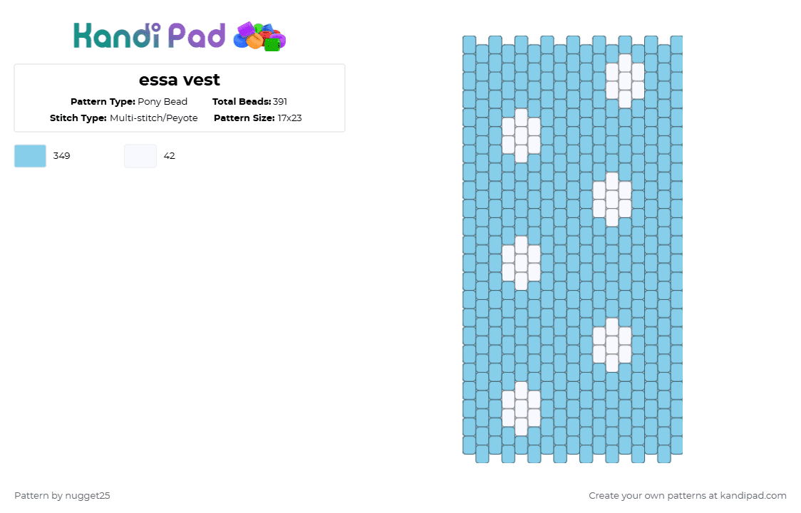 Essa vest Pony Bead Pattern - Kandi Pad | Kandi Patterns, Fuse Bead ...