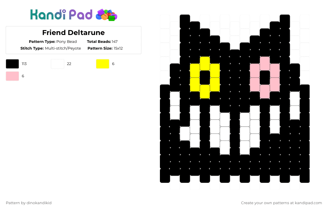 Friend Deltarune Pony Bead Pattern - Kandi Pad | Kandi Patterns, Fuse ...