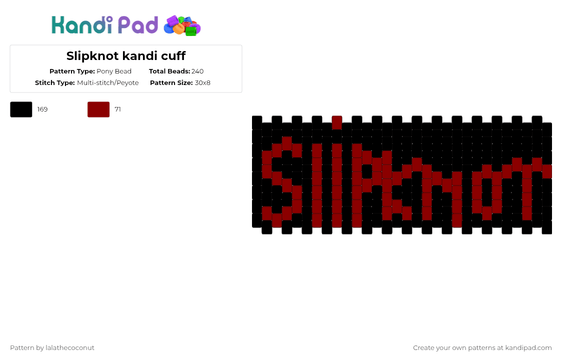 Single Kandi Pony Bead Patterns - Gallery - Kandi Pad | Kandi Patterns ...