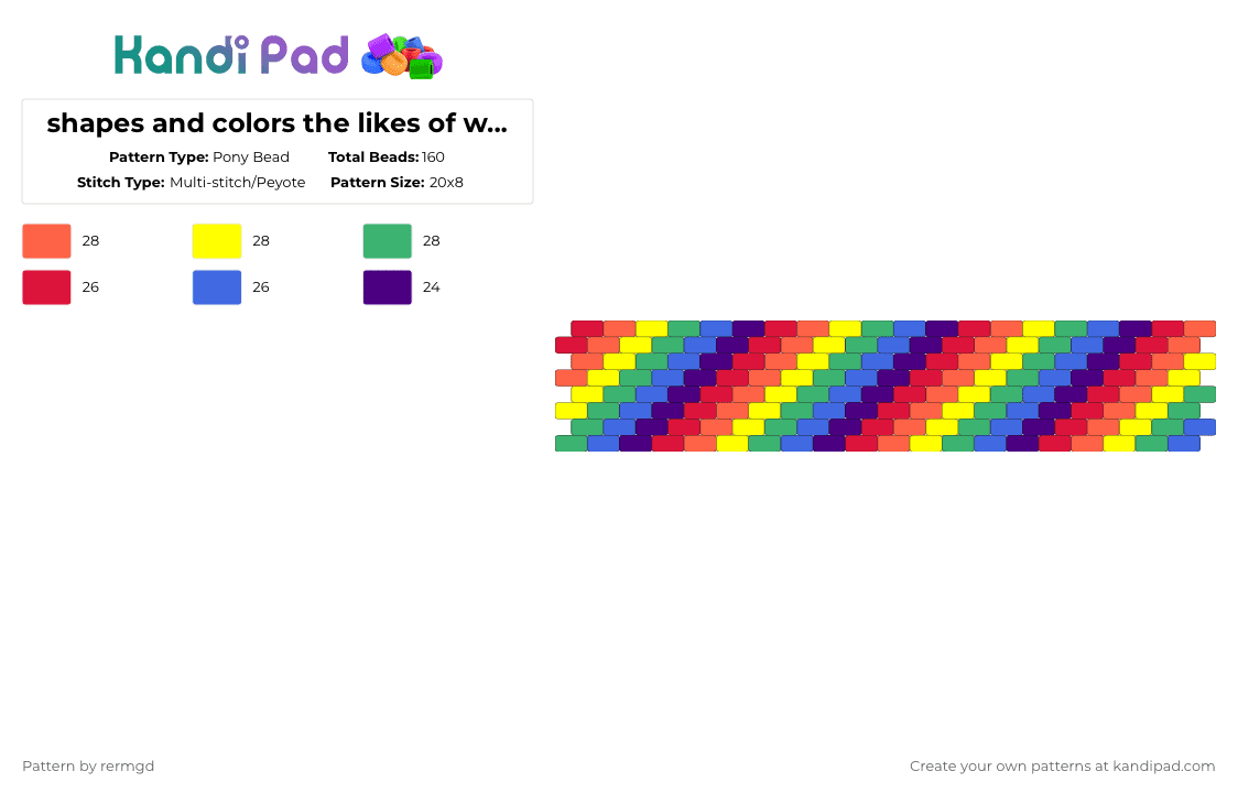 Shapes and colors the likes of which i’ve never seen Pony Bead Pattern ...