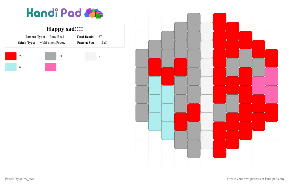 Happy sad!!!! Pony Bead Pattern - Kandi Pad | Kandi Patterns, Fuse Bead ...