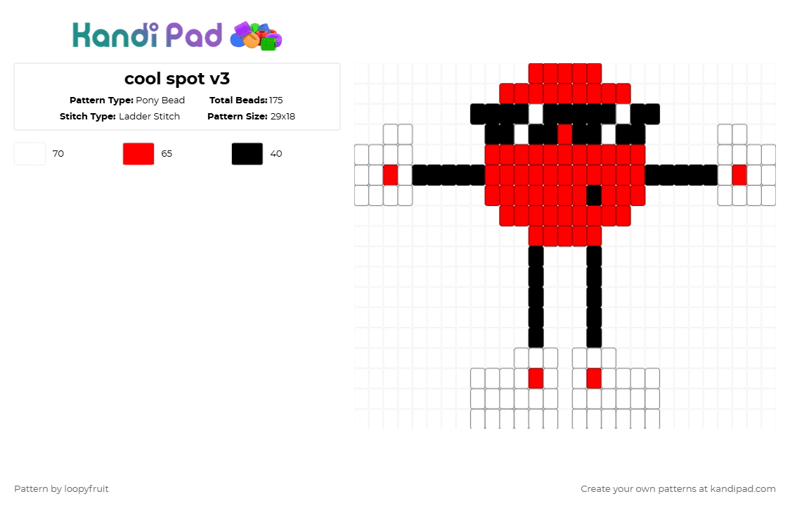 Cool spot Pony Bead Pattern - Kandi Pad | Kandi Patterns, Fuse Bead ...