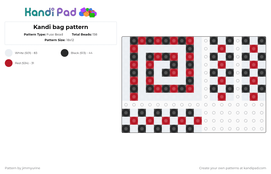 Kandi bag pattern Fuse Bead Pattern - Kandi Pad | Kandi Patterns, Fuse ...