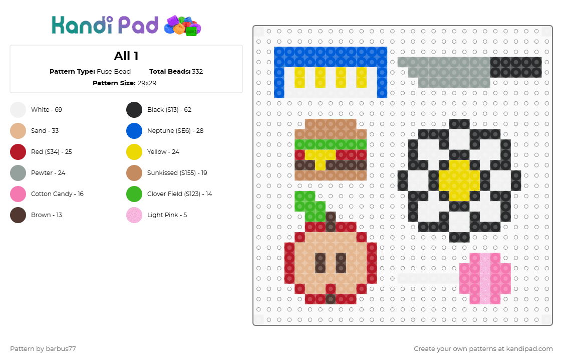 All 1 Fuse Bead Pattern - Kandi Pad | Kandi Patterns, Fuse Bead ...