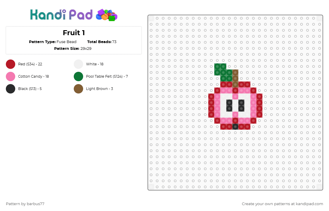 Fruit 1 Fuse Bead Pattern - Kandi Pad | Kandi Patterns, Fuse Bead ...