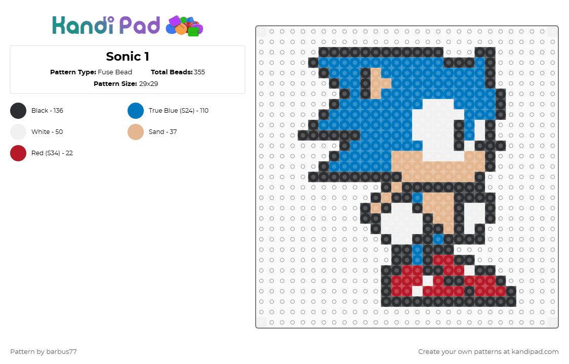 Sonic 1 Fuse Bead Pattern - Kandi Pad | Kandi Patterns, Fuse Bead ...