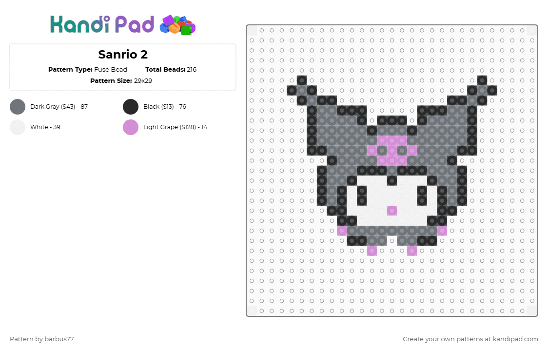 Sanrio 2 Fuse Bead Pattern - Kandi Pad | Kandi Patterns, Fuse Bead ...