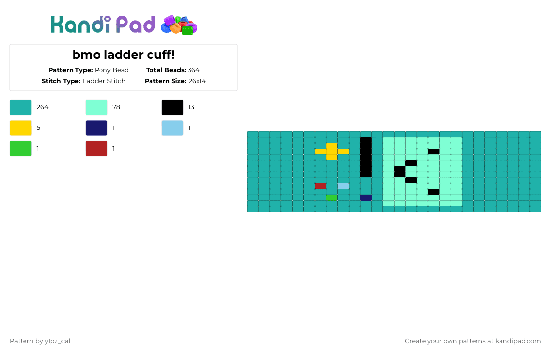 Bmo ladder cuff! Pony Bead Pattern - Kandi Pad | Kandi Patterns, Fuse ...