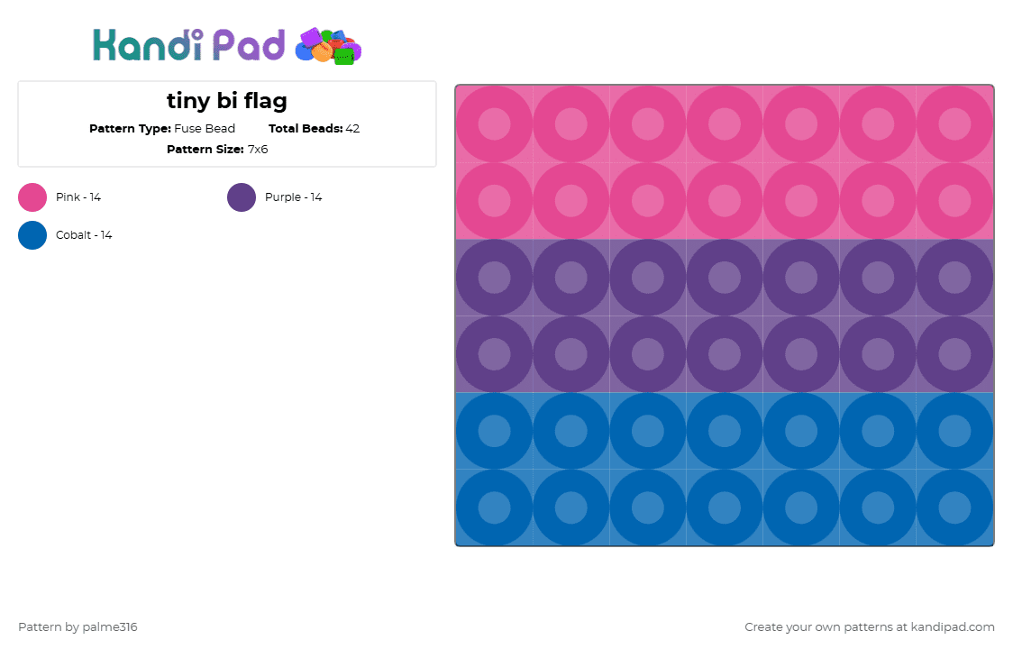 Tiny bi flag Fuse Bead Pattern - Kandi Pad | Kandi Patterns, Fuse Bead ...