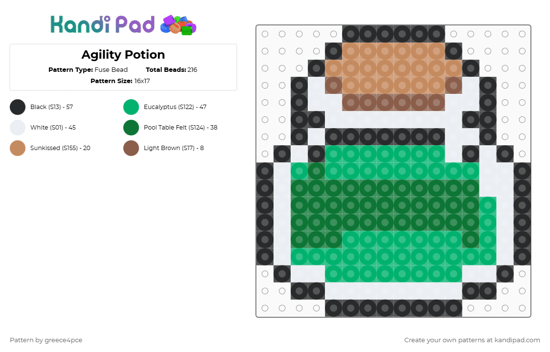 Agility Potion Fuse Bead Pattern - Kandi Pad | Kandi Patterns, Fuse ...