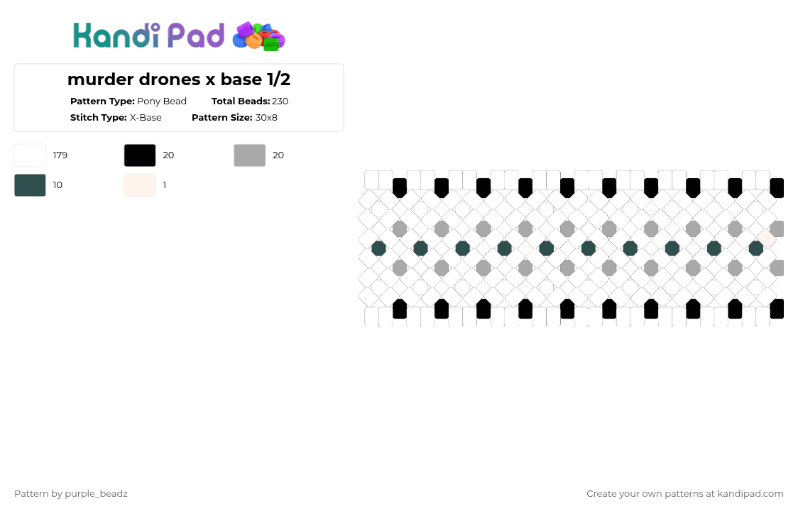 Murder drones x base 1/2 Pony Bead Pattern - Kandi Pad | Kandi Patterns ...