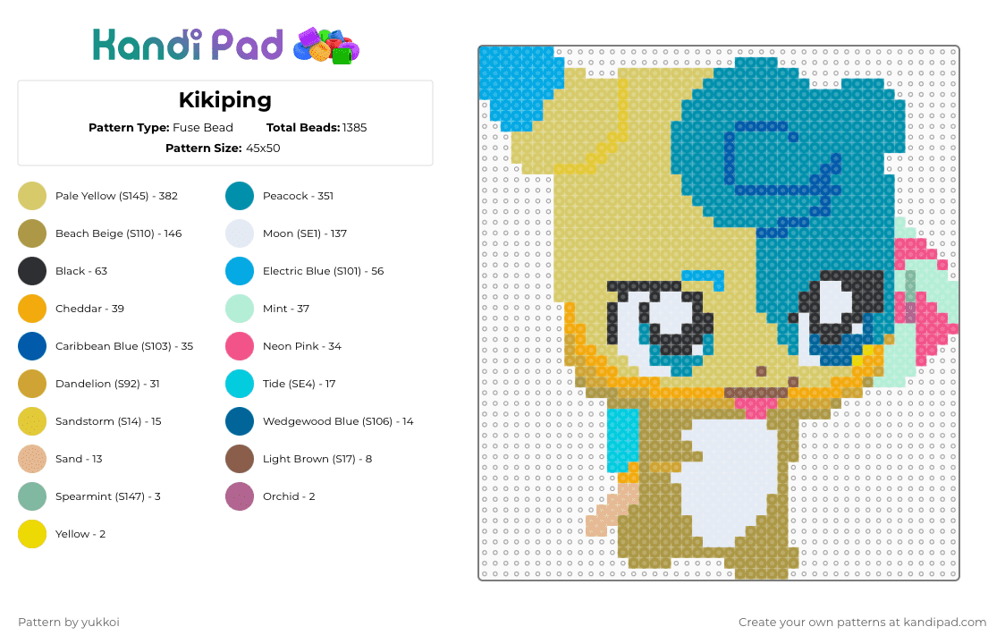 Kikiping Fuse Bead Pattern - Kandi Pad | Kandi Patterns, Fuse Bead ...