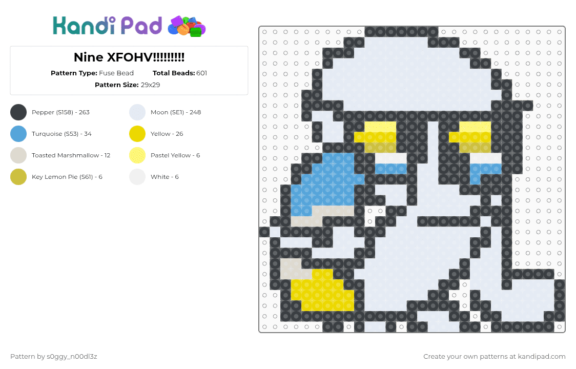 Nine XFOHV!!!!!!!!! Fuse Bead Pattern - Kandi Pad | Kandi Patterns ...