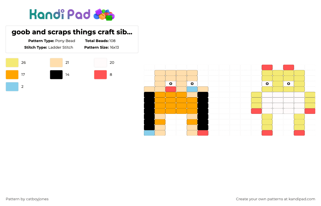 Goob and scraps things craft sibling Pony Bead Pattern - Kandi Pad ...