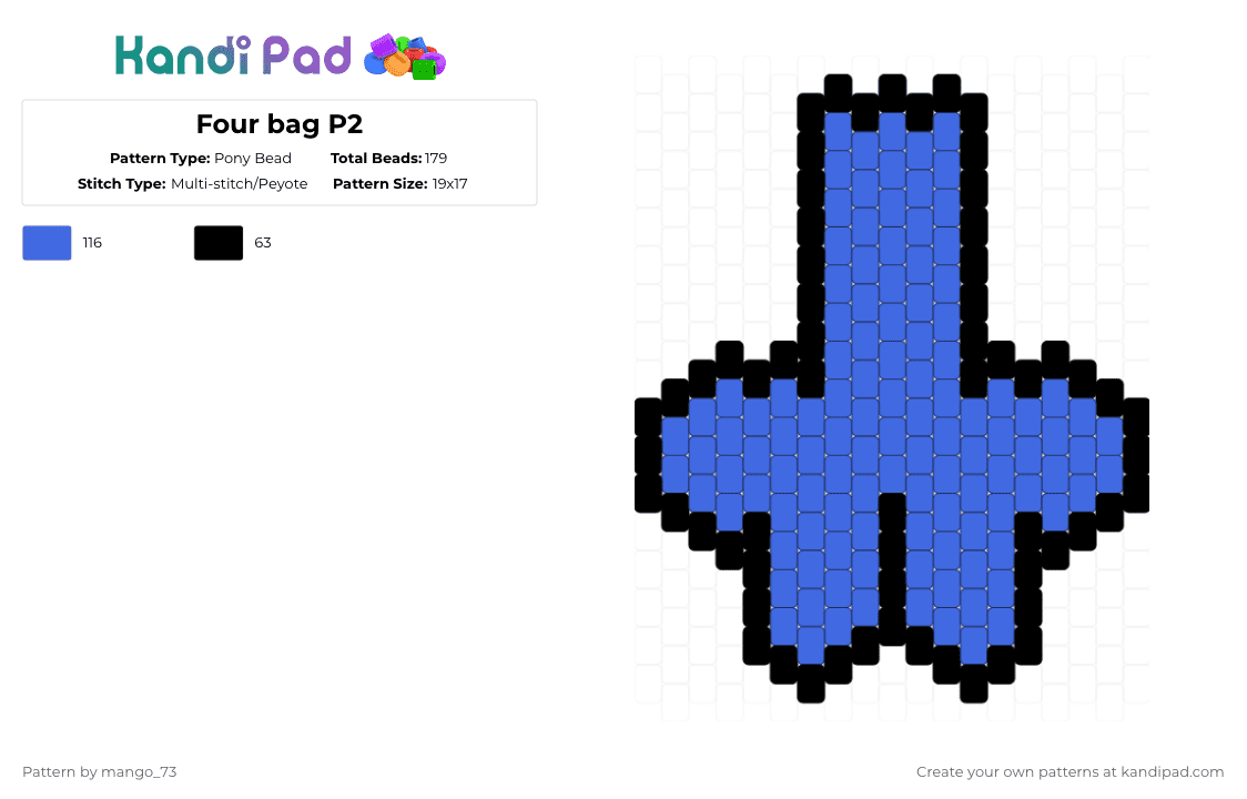 Four bag P2 Pony Bead Pattern - Kandi Pad | Kandi Patterns, Fuse Bead ...