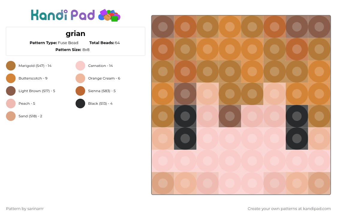 Grian Fuse Bead Pattern - Kandi Pad | Kandi Patterns, Fuse Bead ...
