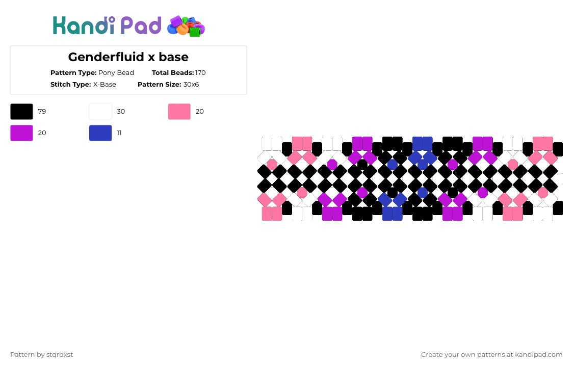 Genderfluid x base Pony Bead Pattern - Kandi Pad | Kandi Patterns, Fuse ...
