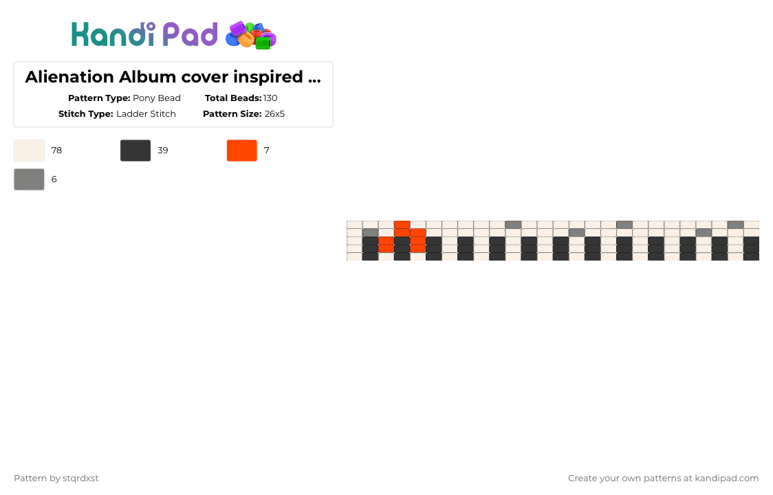 Alienation Album cover inspired ladder cuff Pony Bead Pattern - Kandi ...