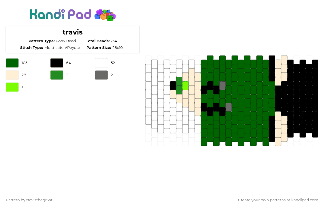 Travis Pony Bead Pattern - Kandi Pad | Kandi Patterns, Fuse Bead ...