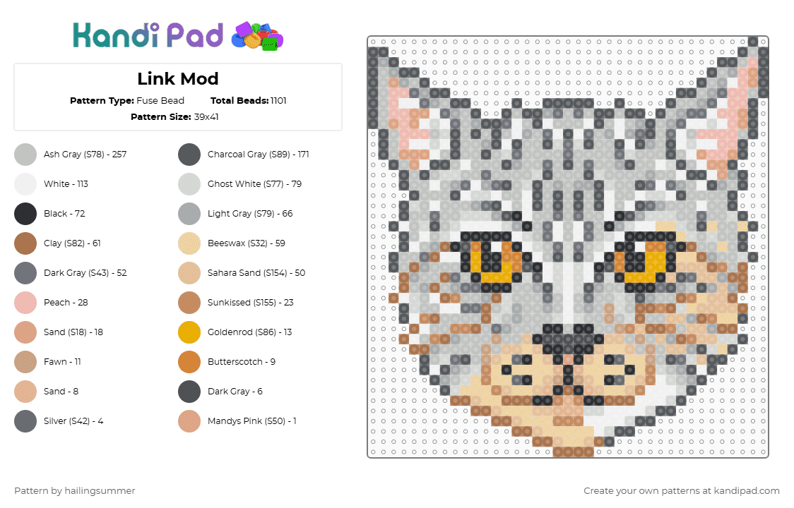 Link Mod Fuse Bead Pattern - Kandi Pad | Kandi Patterns, Fuse Bead ...
