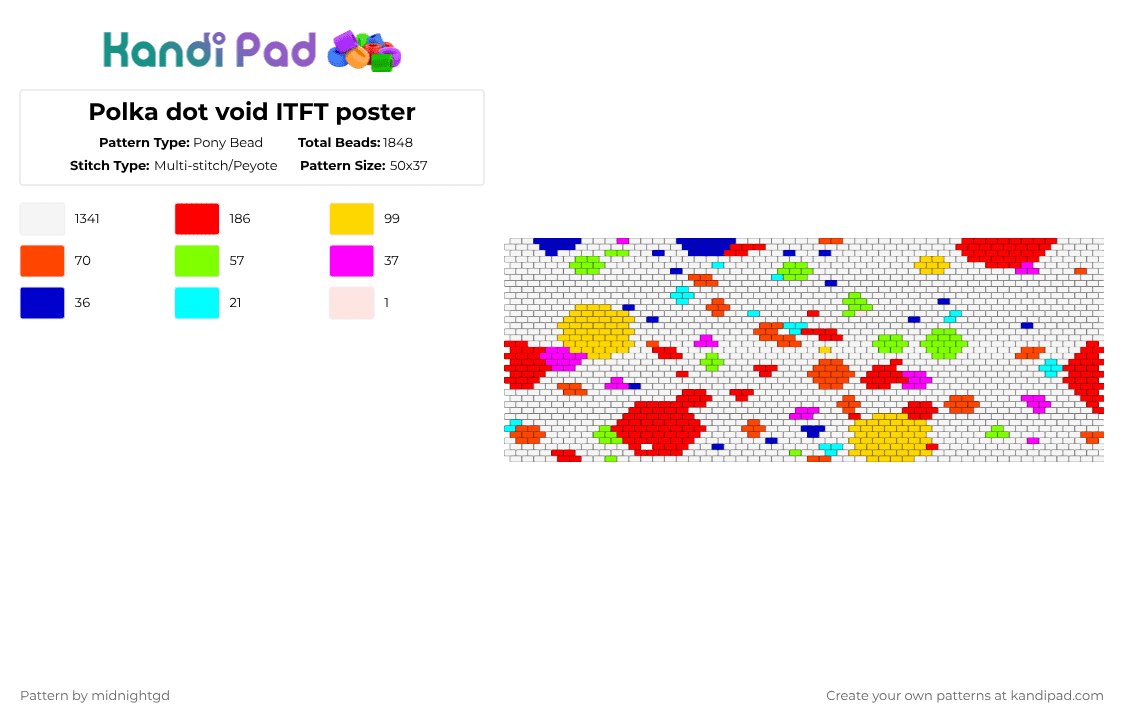 Polka dot void ITFT poster Pony Bead Pattern - Kandi Pad | Kandi ...