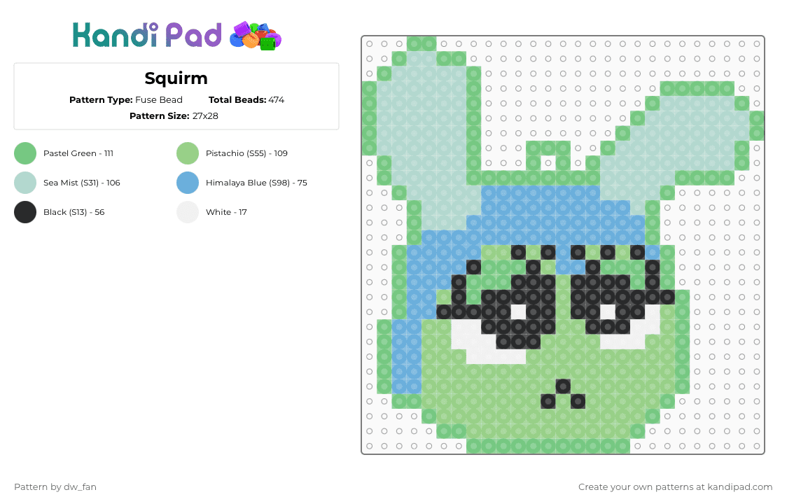 Squirm Fuse Bead Pattern - Kandi Pad | Kandi Patterns, Fuse Bead ...