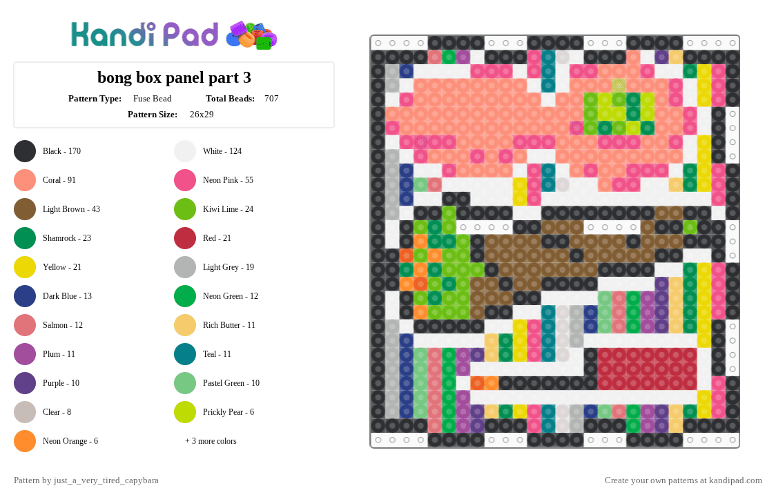 Bong box panel part 3 Fuse Bead Pattern - Kandi Pad | Kandi Patterns ...