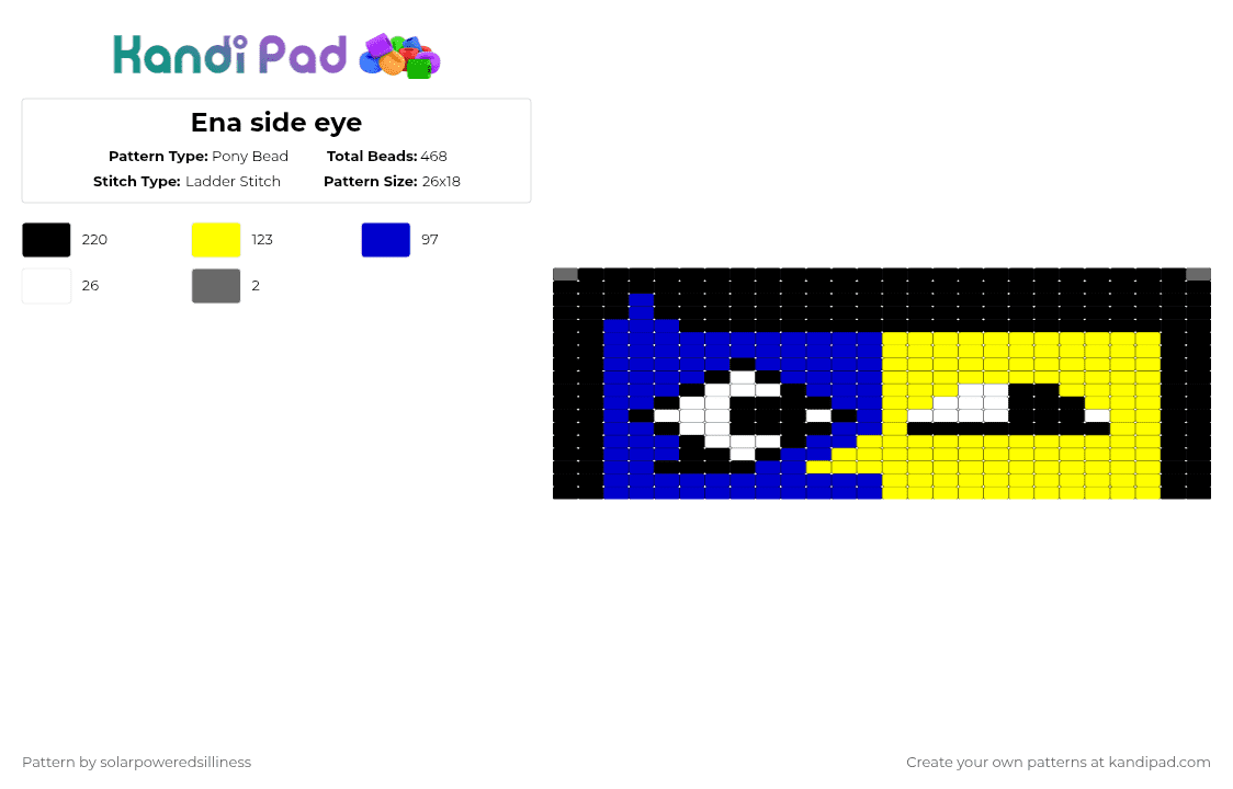 Ena side eye Pony Bead Pattern - Kandi Pad | Kandi Patterns, Fuse Bead ...