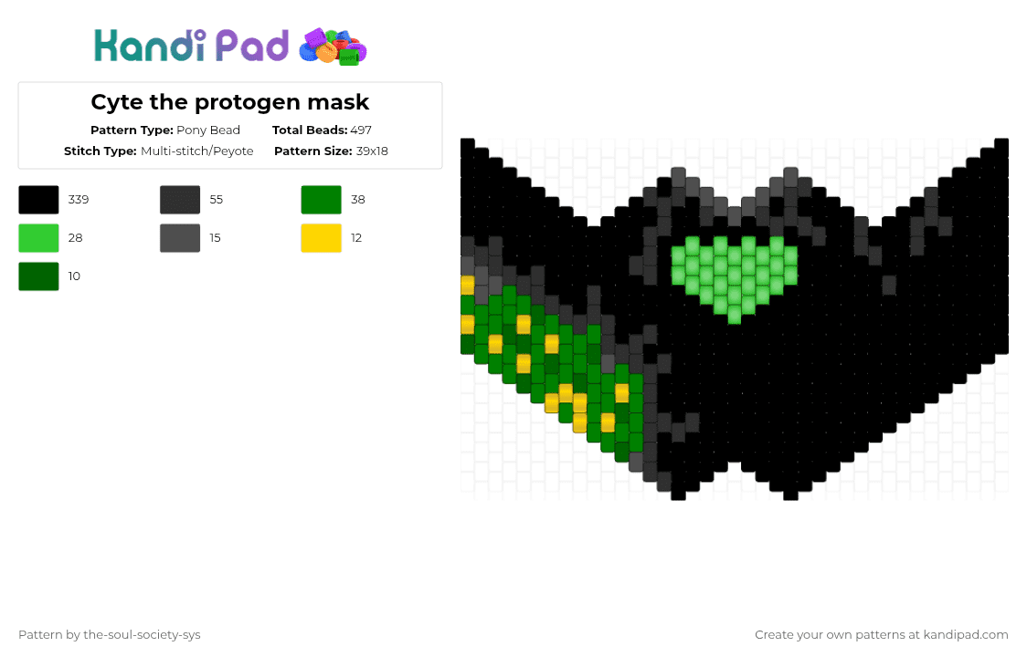 Cyte the protogen mask V.2 Pony Bead Pattern - Kandi Pad | Kandi ...