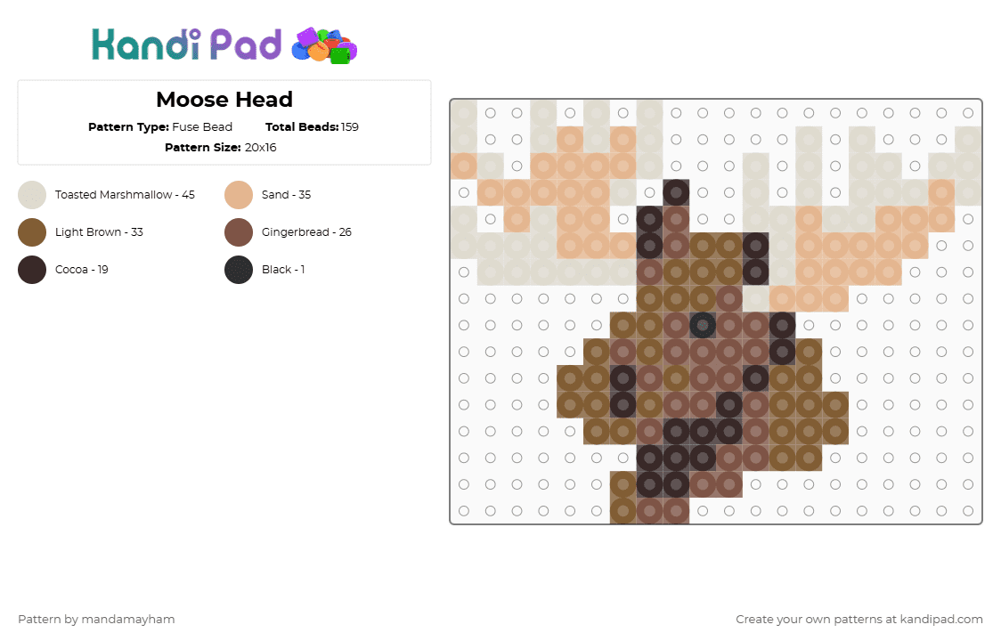Moose Fuse Bead Patterns - Gallery - Kandi Pad | Kandi Patterns, Fuse ...